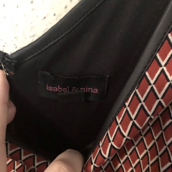 Isabel & Nina | Dresses | Isabelnina Redblack Diamond Print Leather ...